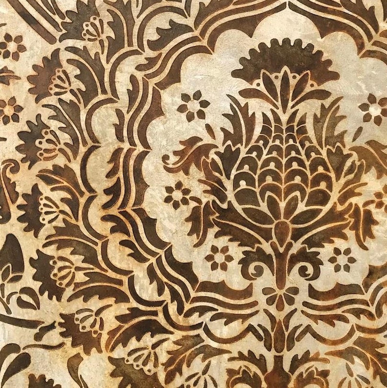 Large Bohemian Floral Wall Stencil Pattern for Painting Custom - Etsy