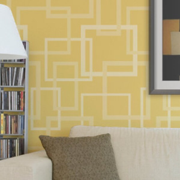 Modern Wall Stencil - Etsy