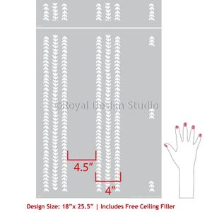 Country Stripe Stencil With Stitching Look | Large Wall Stencil for ...