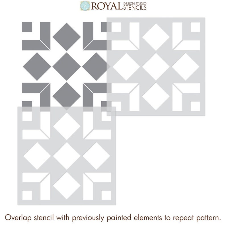 Alonzo Tile Stencil – Bohemian Geometric Floor & Wall Design - Etsy