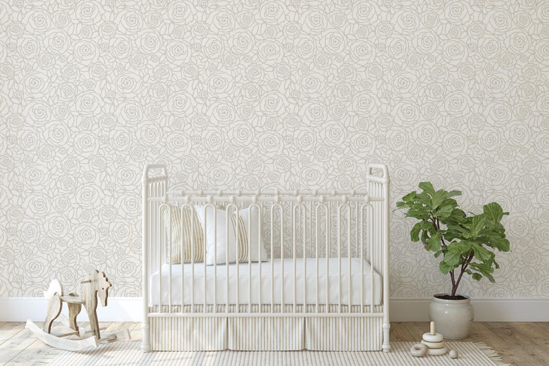 Modern Rose Wall Stencil | Large Floral Wall Pattern for Interior ...