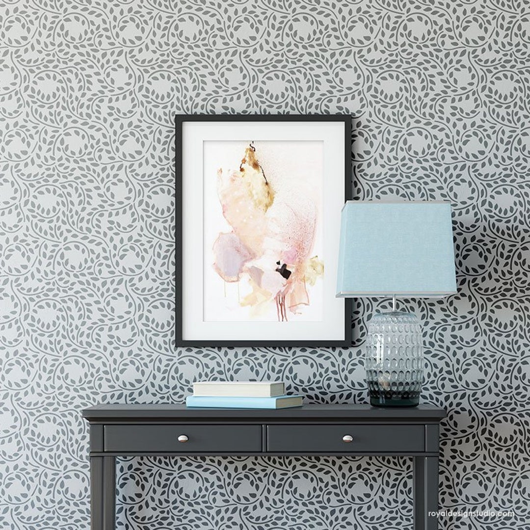 Farmhouse Leaves Large Wall Pattern Stencil for Painting - Etsy