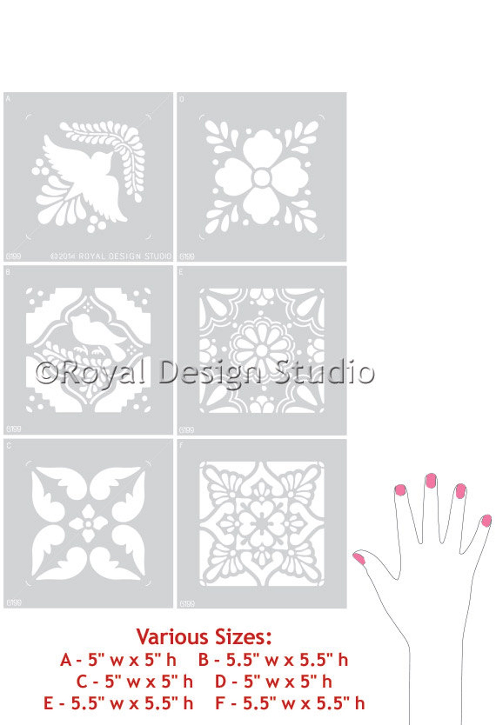 Talavera Tile Stencils Set – Mexican Boho Decor, 5"x5" - Etsy