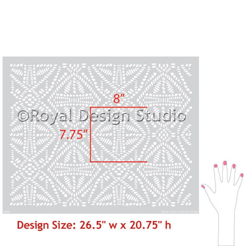 African Tribal Batik Pattern Wall Stencil for Painting a Boho Wallpaper ...