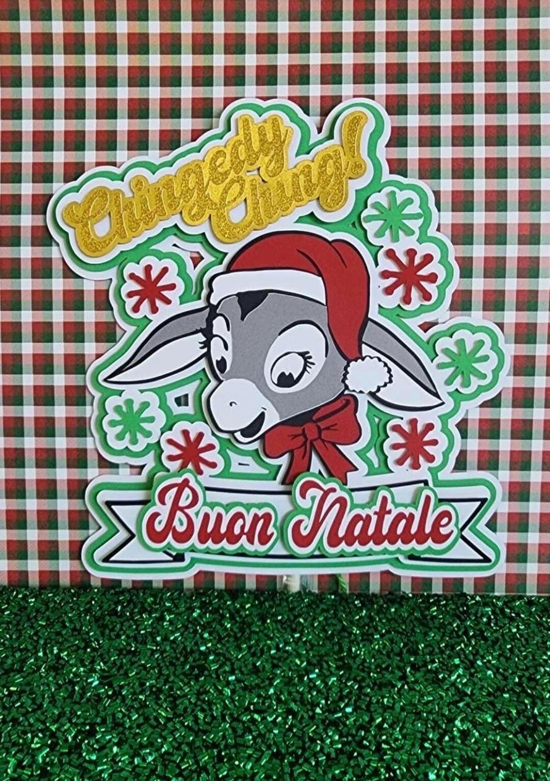 Dominic the Italian Christmas Donkey Cake Topper and Confetti - Etsy