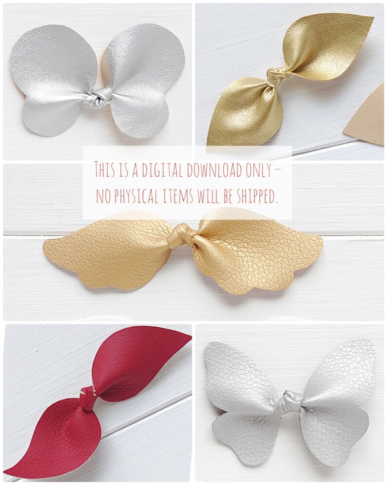 Bow SVG Templates Bundle Set of 5: Leather and Felt Hair Bow Pattern ...