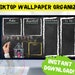 Chalkboard Desktop Organizer Wallpaper: Computer Background (digital ...