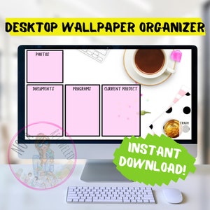 INSTANT DOWNLOAD - Pink Party Desk Desktop Organizer Wallpaper Blogger ...