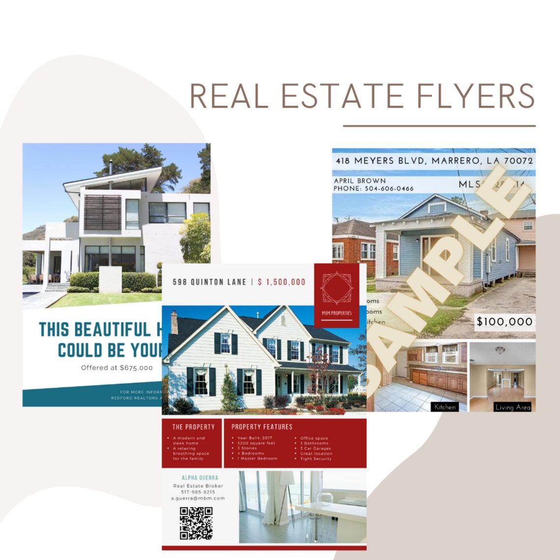 Personalized Customized Printable Real Estate Flyer for Real Estate ...