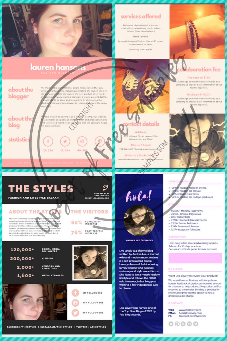 Professional Media Kit, Press Kit, Advertiser Kit, Blogger Kit , Etc Blog Kit Media Kit Press ...