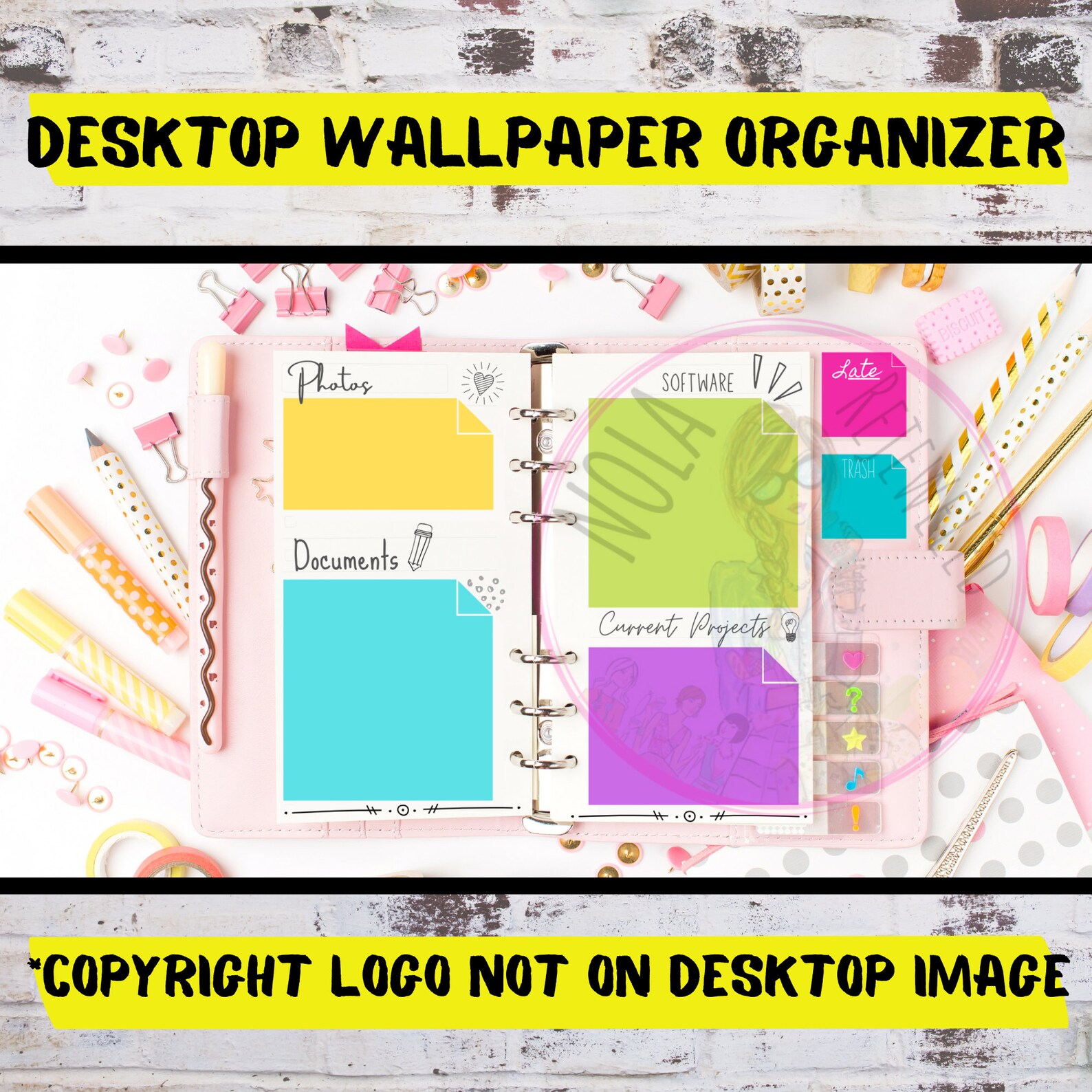 Desktop Organizer Wallpaper: Planner Background (digital Download) - Etsy