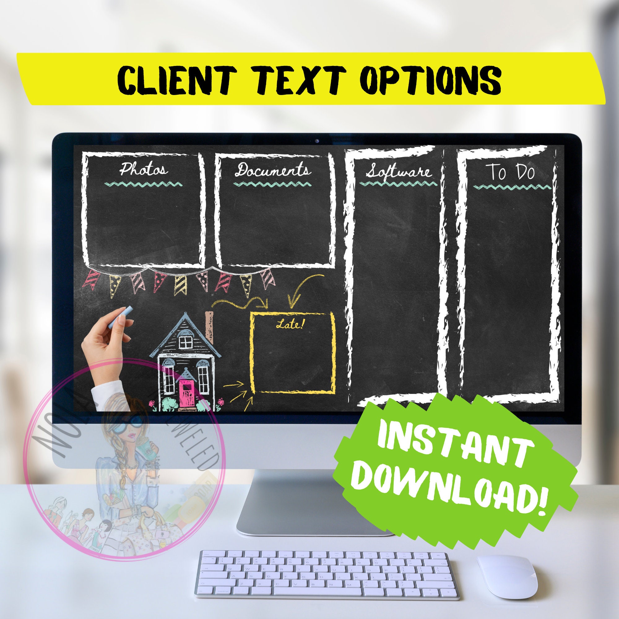 Chalkboard Desktop Organizer Wallpaper Desktop Notes Blogger Organizer ...