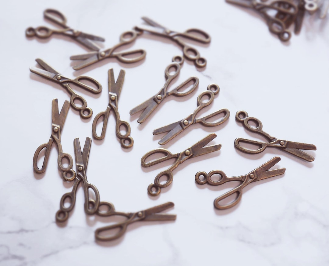 Antique Bronze Scissor Charms: Jewelry Making Supplies (2cm) - Etsy