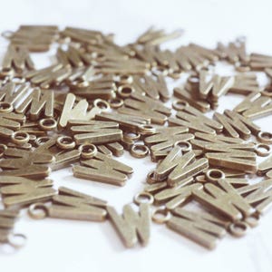 10 Count Letter "w" Antique Bronze Alphabet Charms Tags Weasley ...