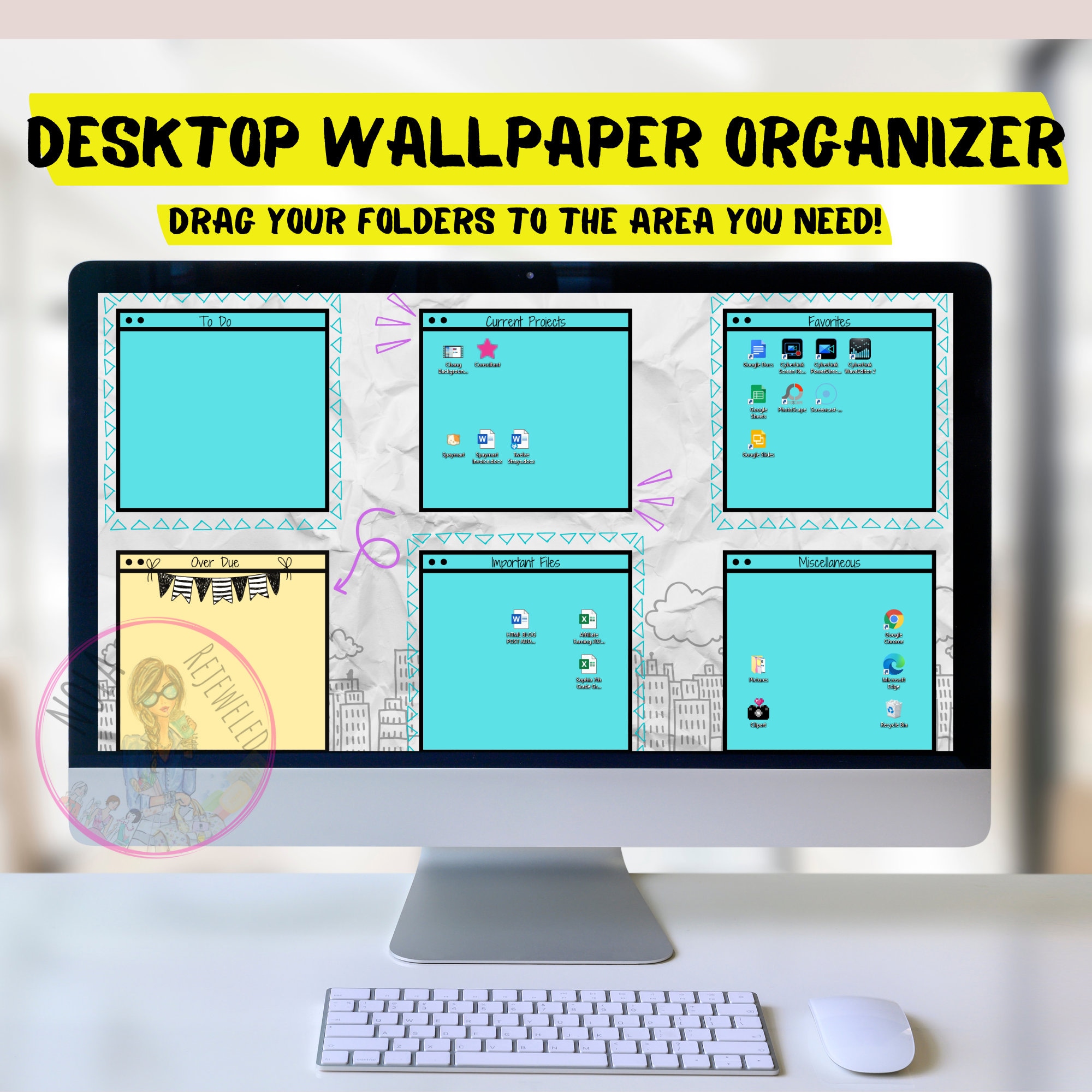 Paper Notes Desktop Organizer Wallpaper Desktop Notes Blogger Organizer ...
