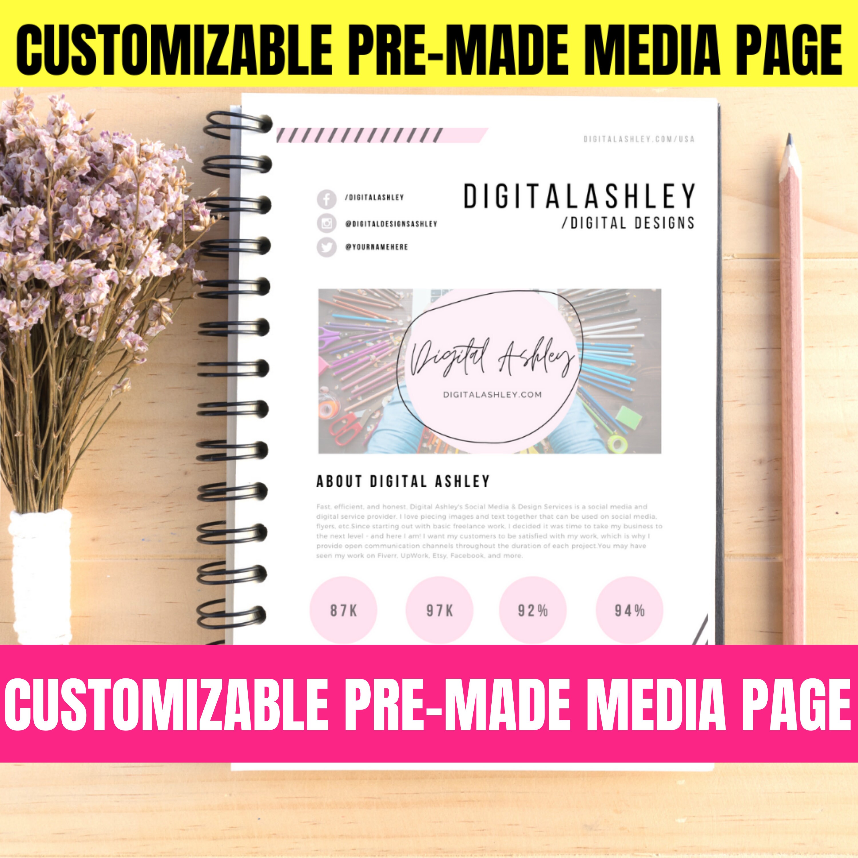 Single Page Customizable Pre-made Layout Customized Media - Etsy