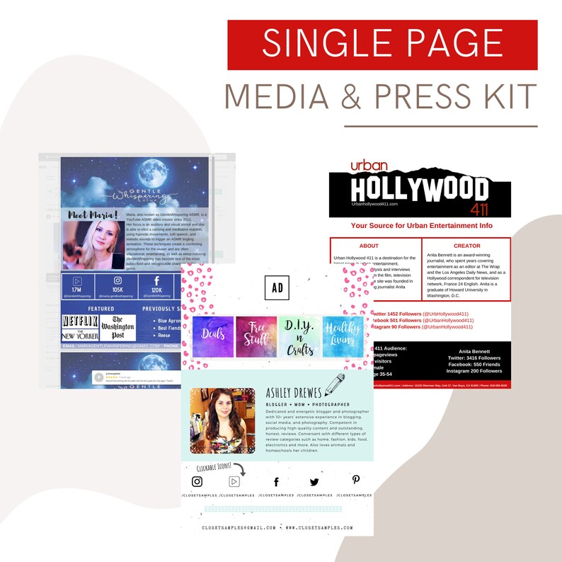 Professional Media Kit, Press Kit, Advertiser Kit, Blogger Kit , Etc ...
