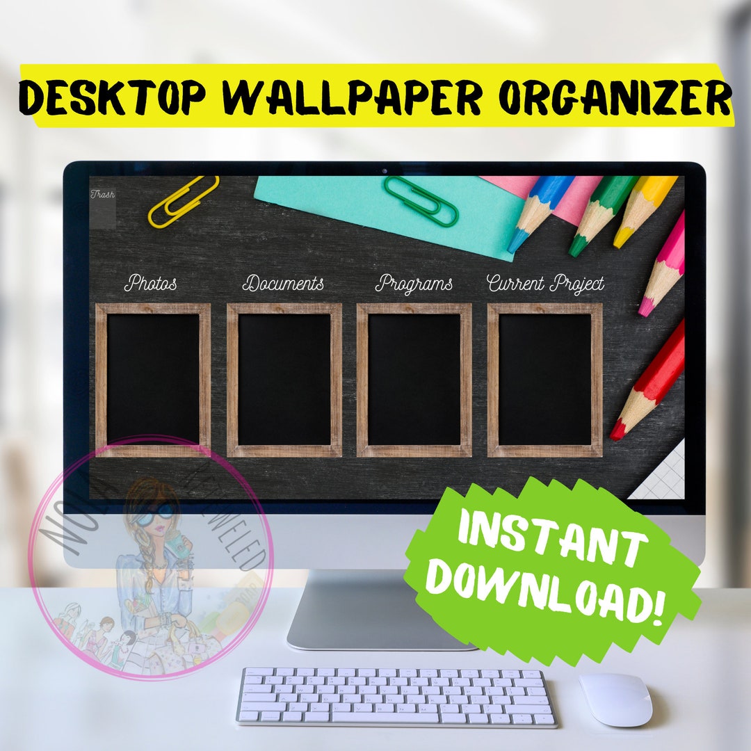 Chalkboard Art Desktop Organizer Wallpaper Desktop Blogger Organizer ...