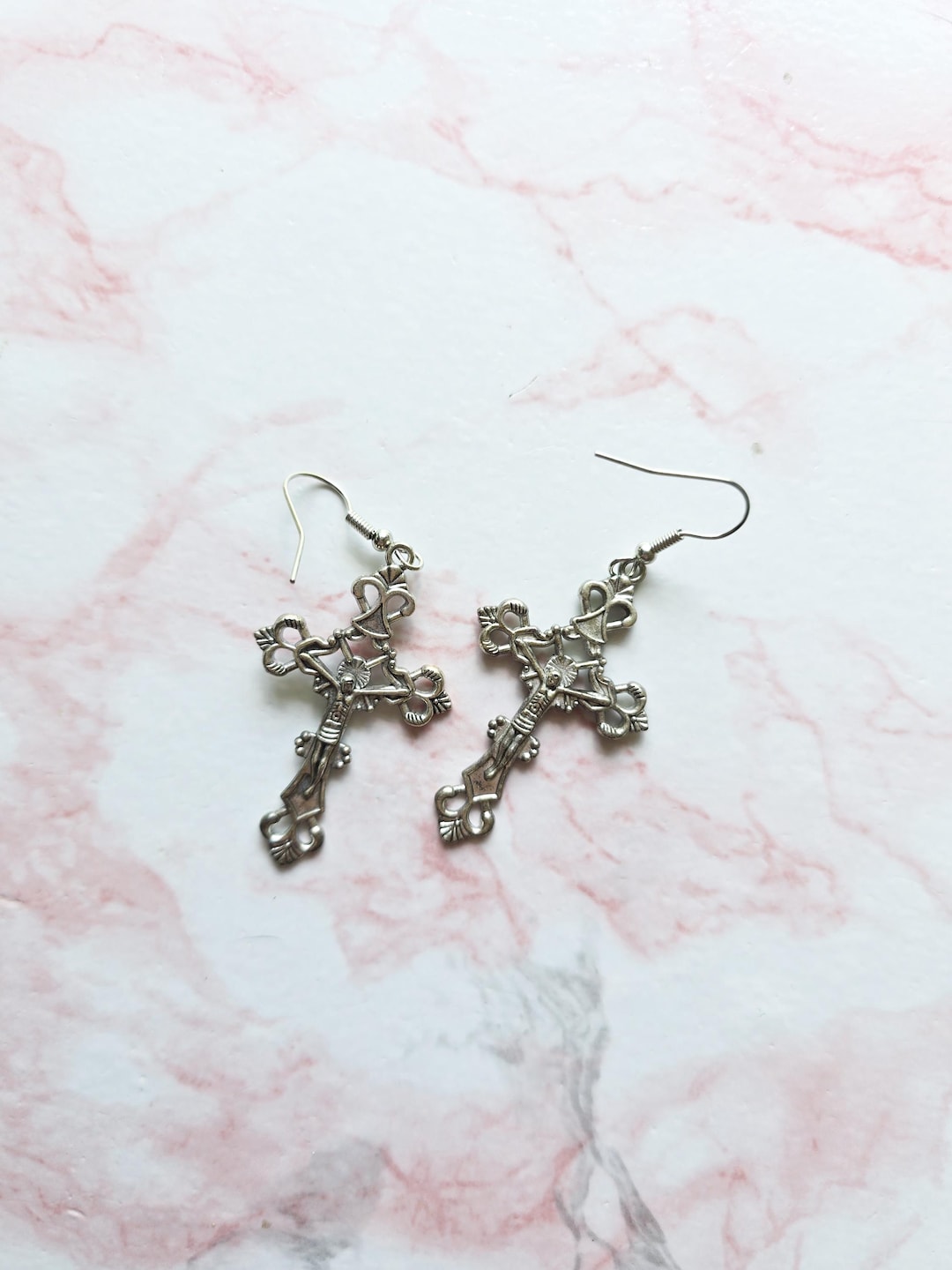 PIERCED Detailed Jesus on Cross Religious Dangle Fashion Costume ...