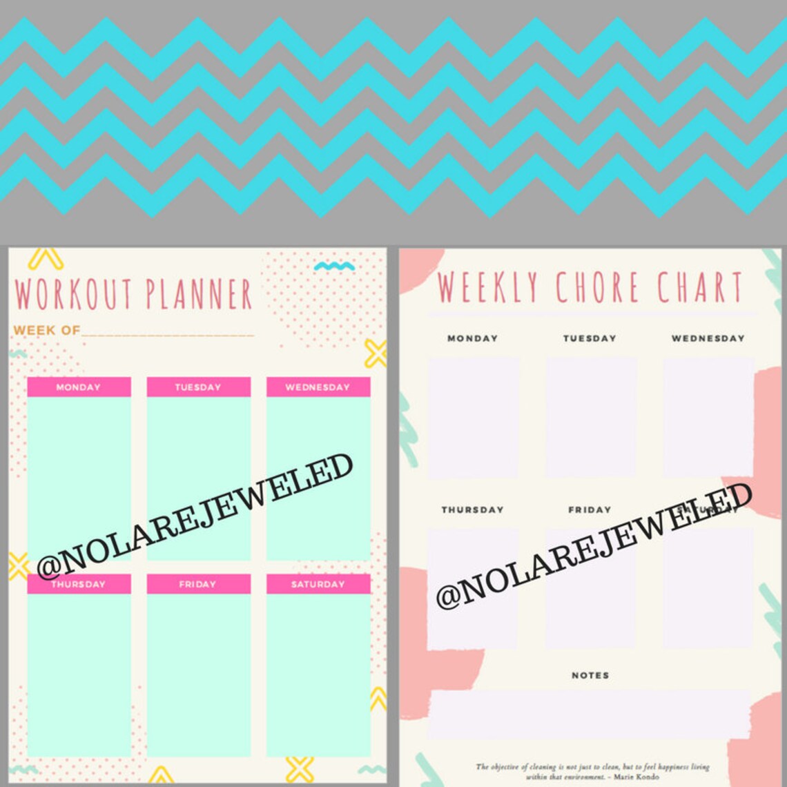 PRINTABLE Undated Weekly Daily Workout Personal Planner Calendar - Etsy
