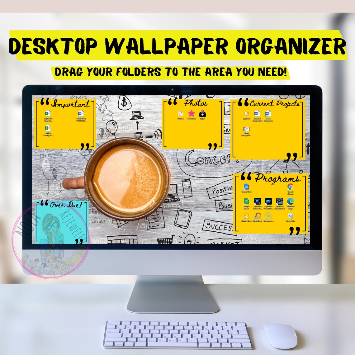 Coffee Notes Desktop Organizer Wallpaper (digital Download) - Etsy