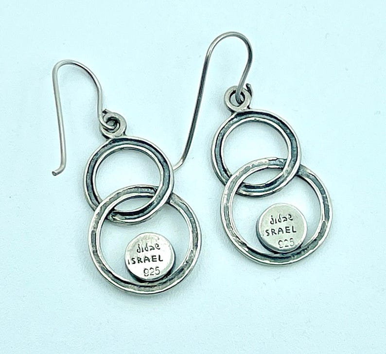 Vintage Didae .925 Sterling Fire Opal Dangling Double Loop Wire ...