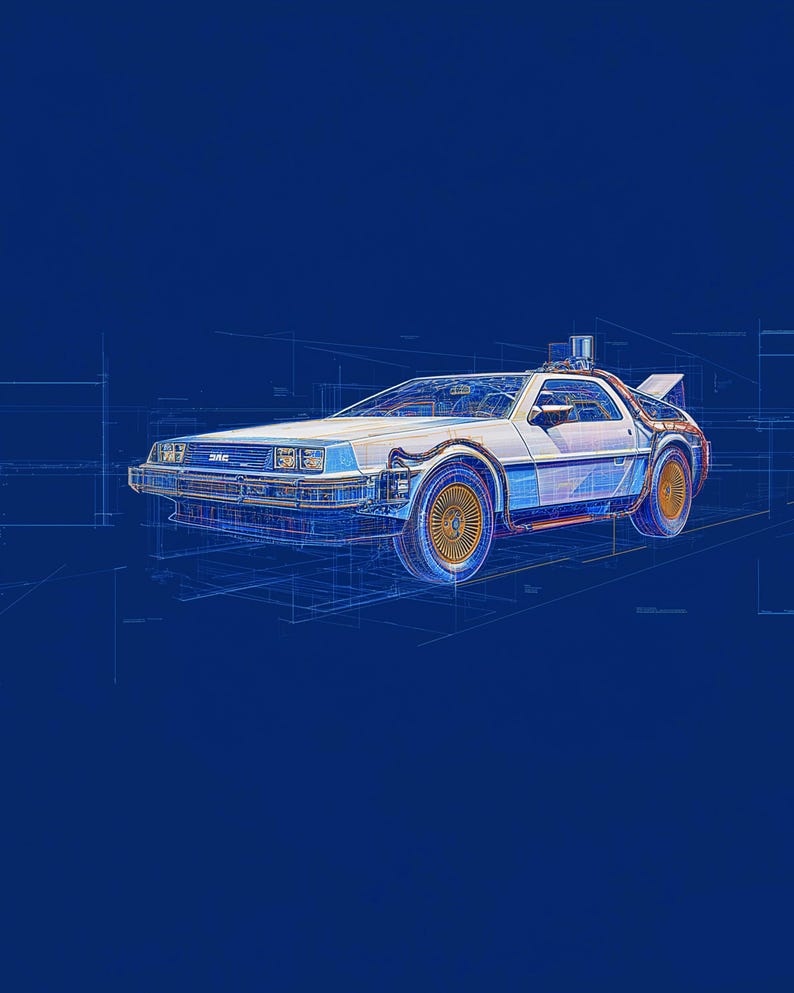 1980s Delorean DMC-12 - Digital Download - Etsy
