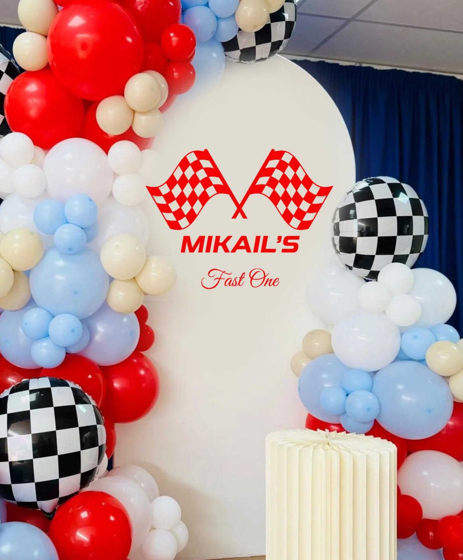 Fast One Birthday Sign Sticker: Race Car Party Decor - Etsy
