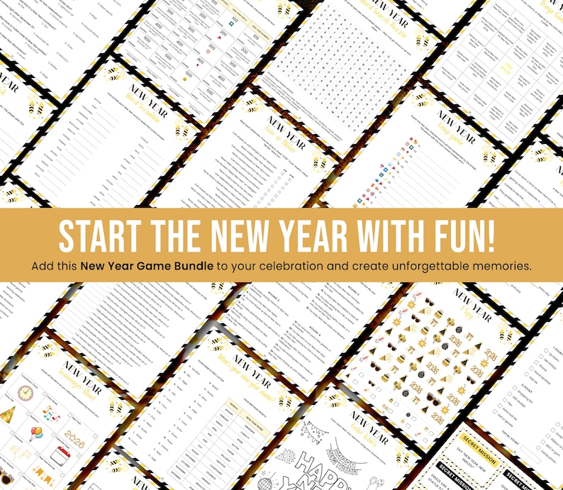 New Years Games Printable, New Year's Eve Game Bundle, New Year Party ...