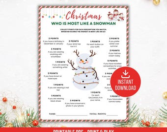 Who is Most Like Santa Game, Christmas Game, Christmas Activity, Santa ...
