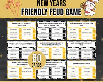 New Years Feud Game, Fun New Years Game for Adults Teen Kids, New Years ...