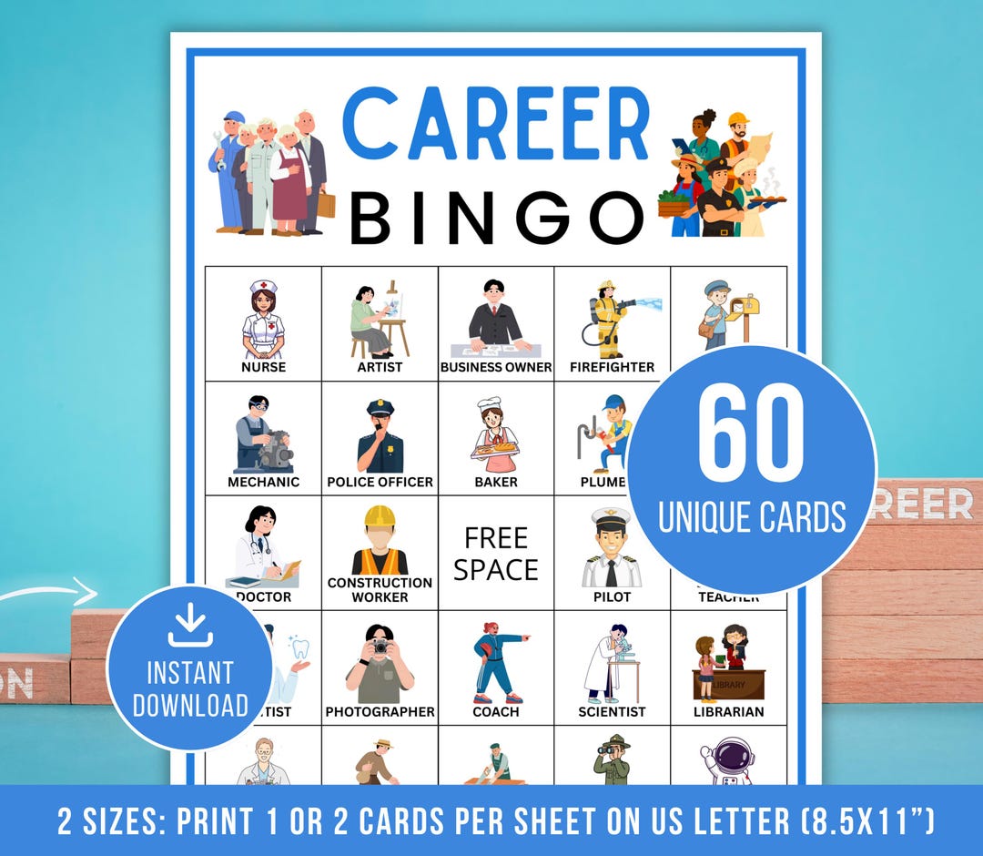 Career Bingo, 60 Career Bingo Cards, Career Bingo Game, Printable ...