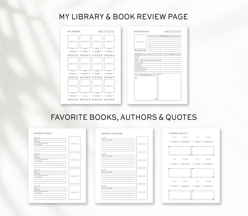 Editable Book Reading Journal, Printable Reading Planner Bundle, Book ...