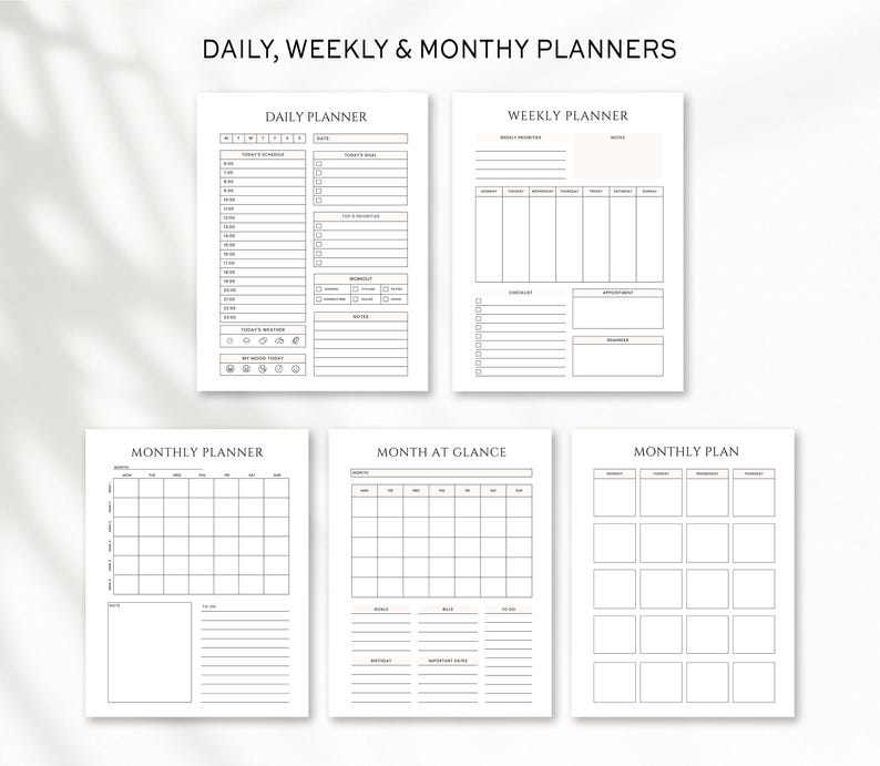 Editable Goal Planner Bundle, Printable Goals Tracker, Smart Goal ...