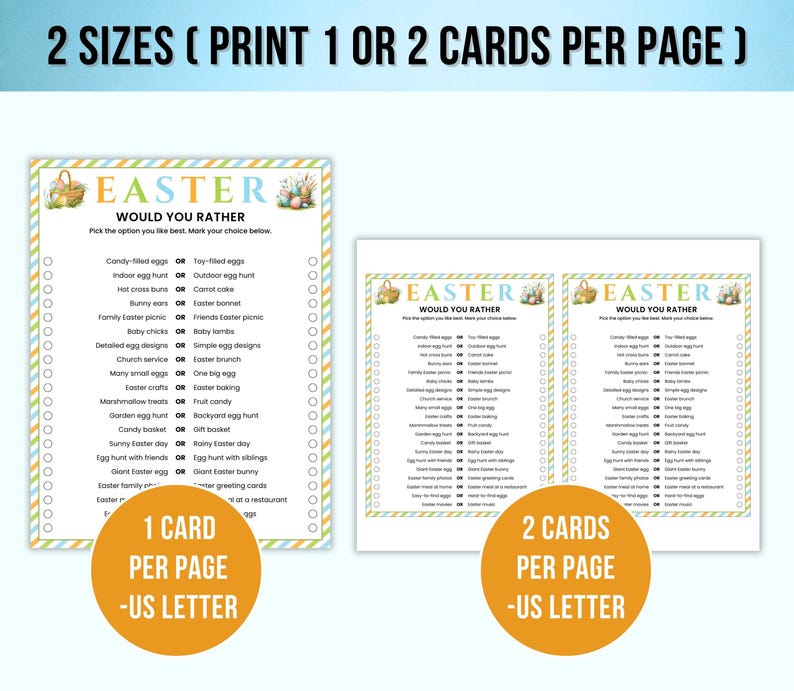 Easter Would You Rather Game, Printable Easter Party Games, Easter This ...
