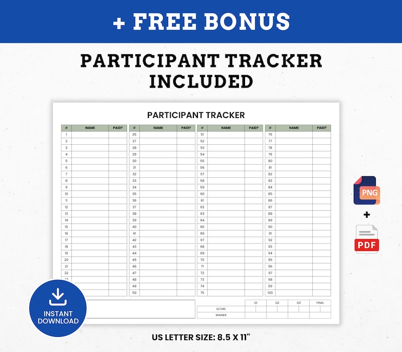 2026 Football Squares Template | Super Bowl Football Squares | Football ...