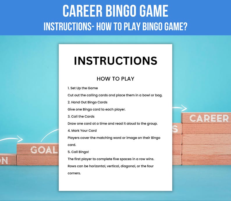 Career Bingo, 50 Career Bingo Cards, Career Bingo Game, Printable ...