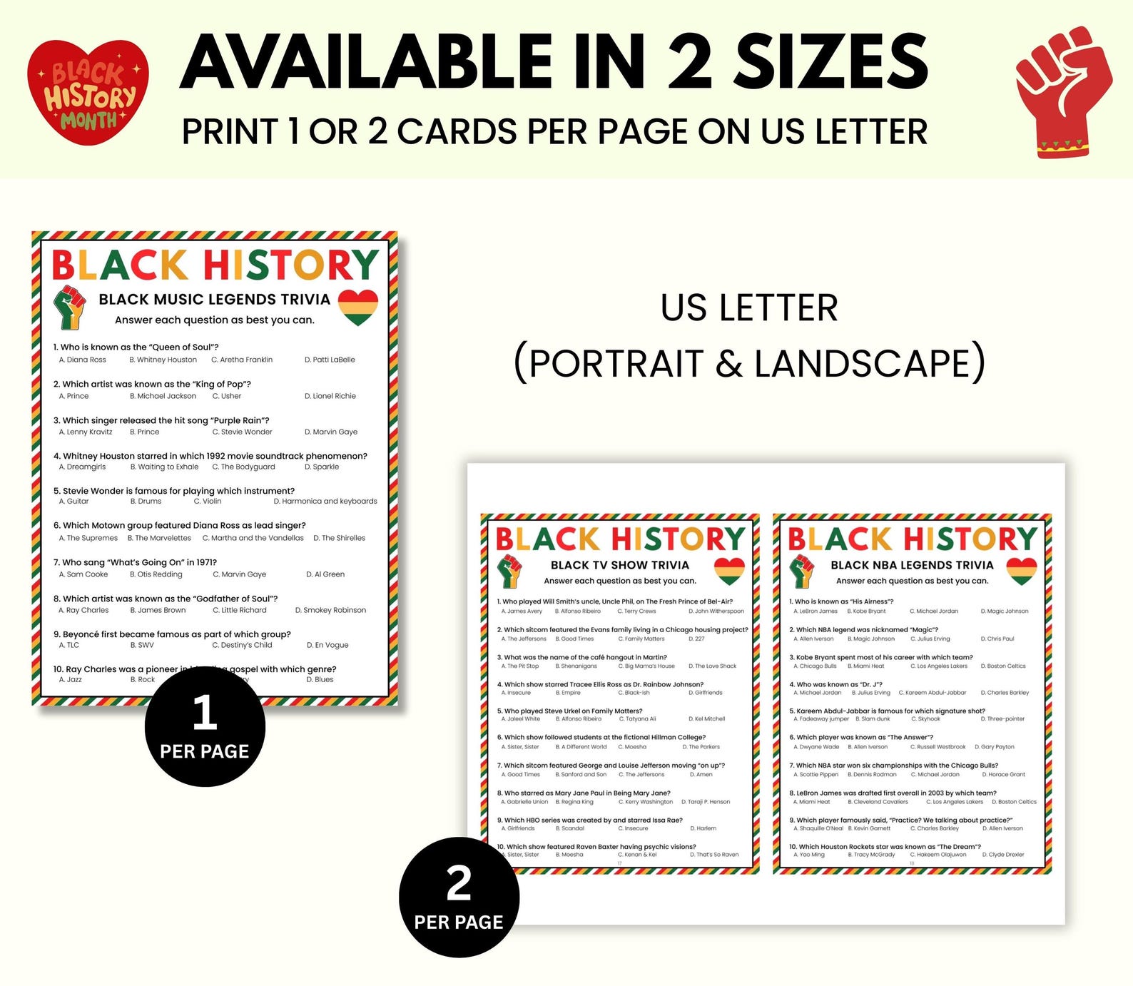 Black History Trivia, Black History Games, Printable Black History ...