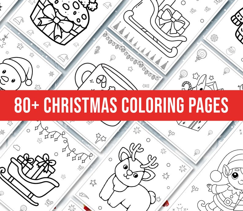 Christmas Coloring Pages, Kids Christmas Coloring Book, Christmas ...