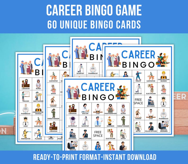 Career Bingo, 60 Career Bingo Cards, Career Bingo Game, Printable ...