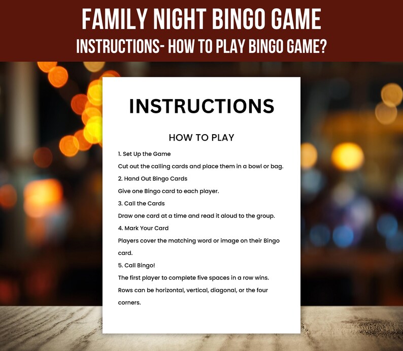 Family Night Bingo, 60 Bingo Cards Printable, Family Night Activity ...
