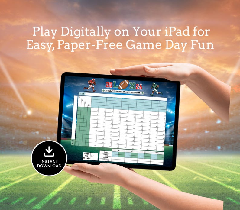 2026 Football Squares Template | 100 Square Football Pool Printable ...