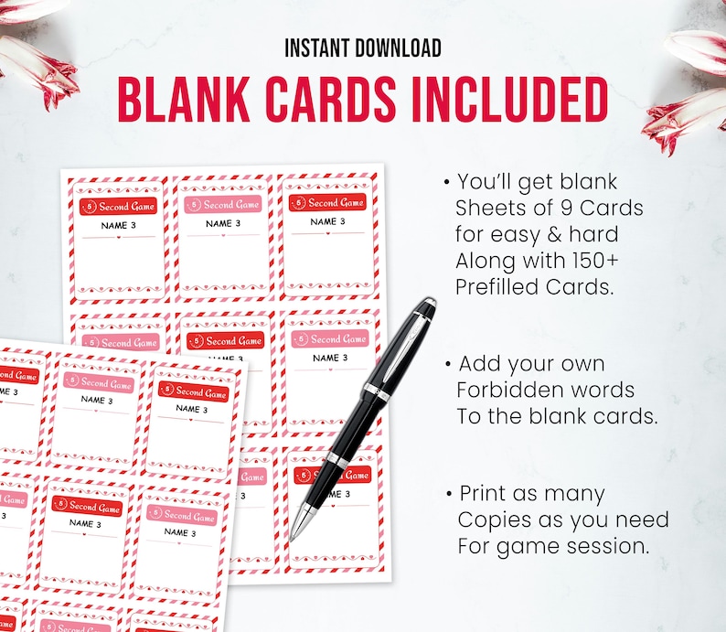 Valentines Day 5 Second Game, Valentines Party Game, Printable ...