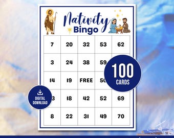 Nativity Bingo, 50 Nativity Bingo Cards, Christmas Bingo, Christmas ...