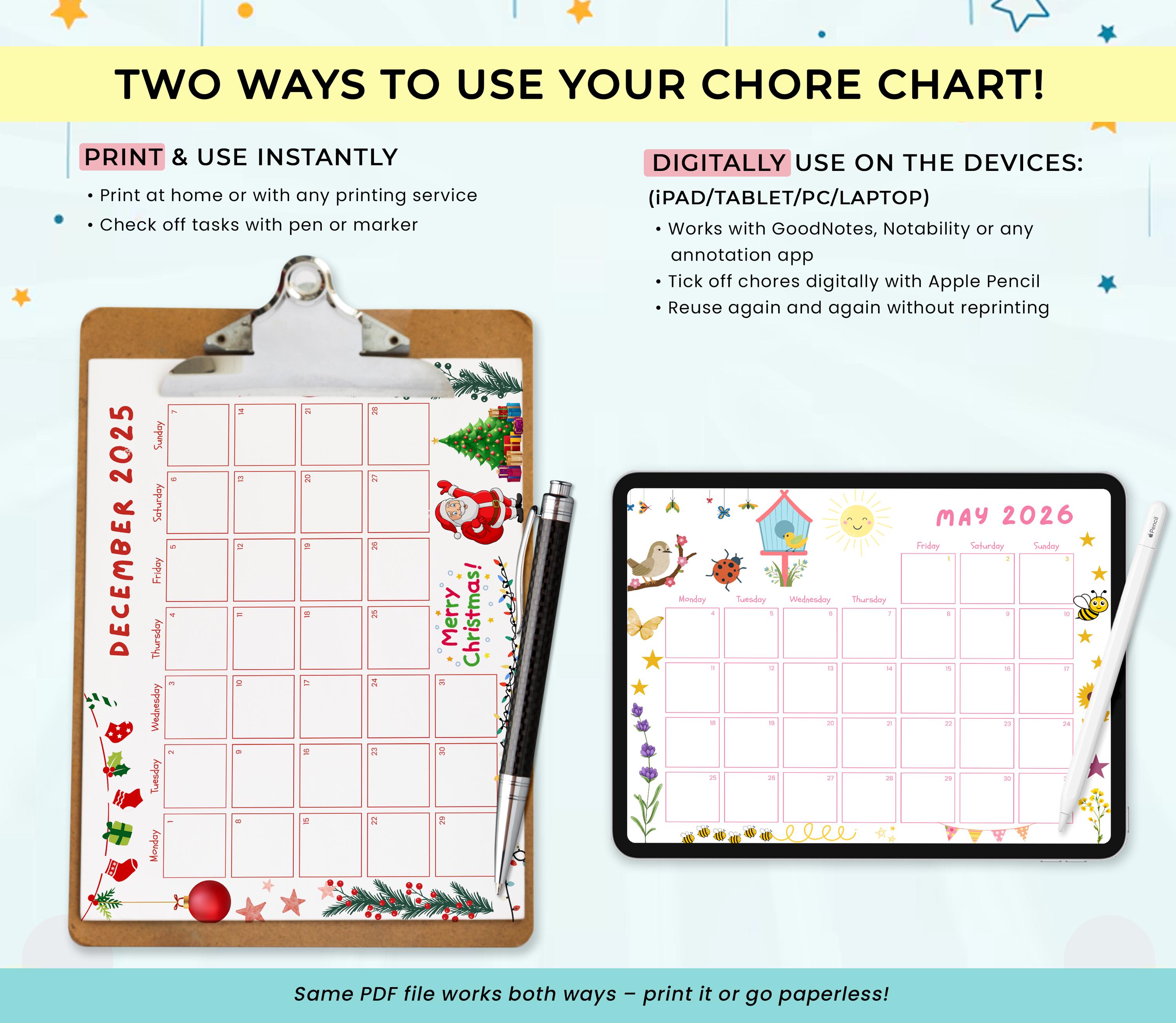 School Year Calendar, Printable Monthly School Calendar, Academic ...