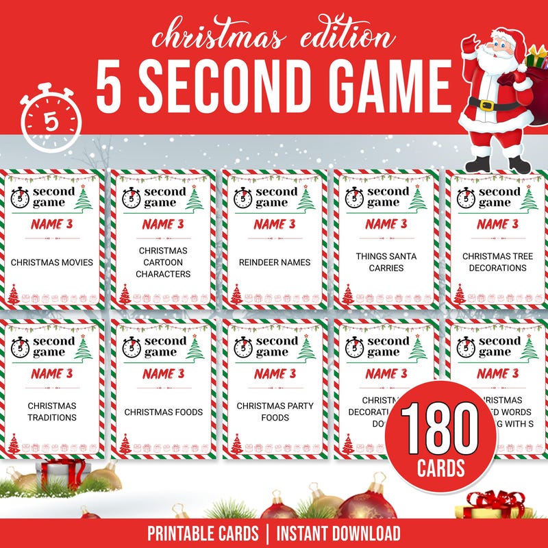 Christmas 5 Second Card - Etsy