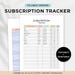 Subscription Tracker Printable PDF, Track Your Monthly Subscriptions ...