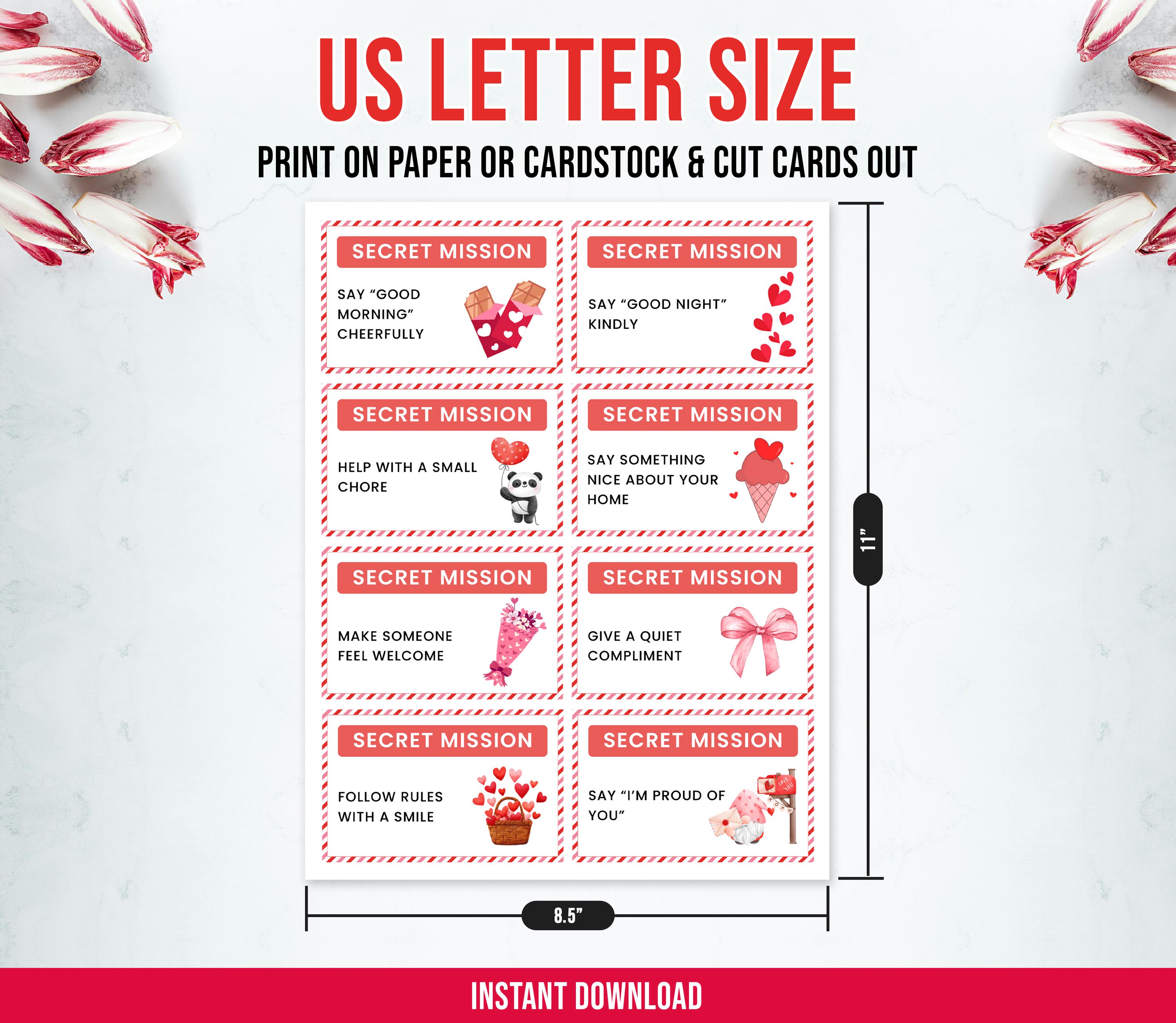 Valentine’s Day Secret Mission Game | Printable Valentine Party Game ...