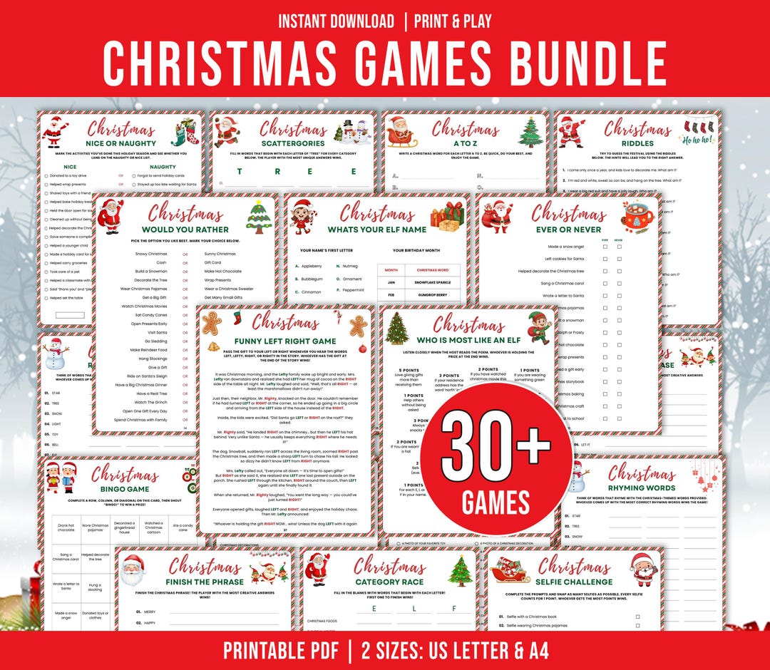 30+ Christmas Game Bundle, Christmas Games, Christmas Games Printable ...