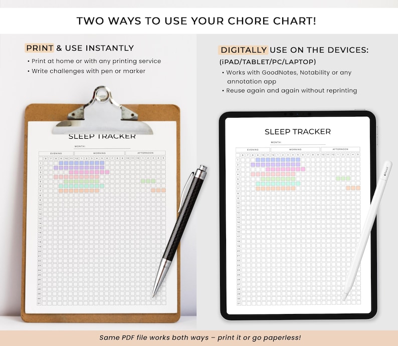 Sleep Tracker Printable, Sleep Log, Sleep Diary, Sleep Journal, Rest ...